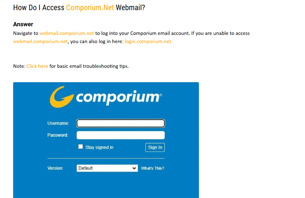 Comporium Webmail Login App Settings & Zimbra Guide - firstread.co.uk